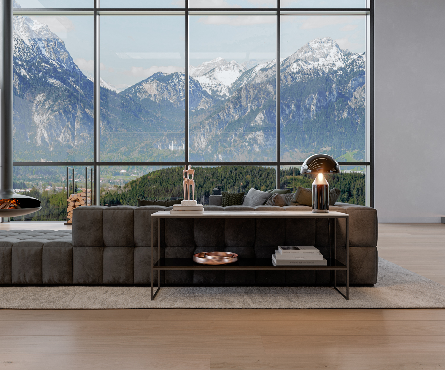 Marelli Design Konsole Frame Marmor rechteckig Carrara Weiß
